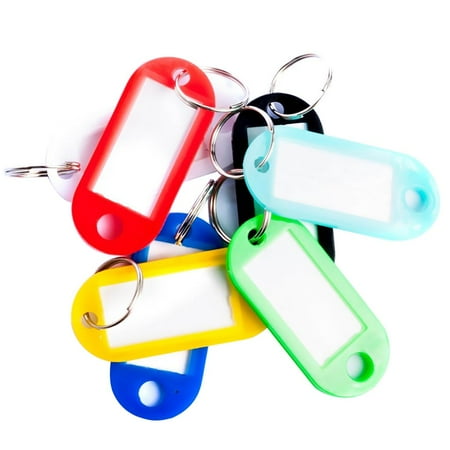 30 Pieces Colorful Key Identification Tags with Divider Rings Random ...