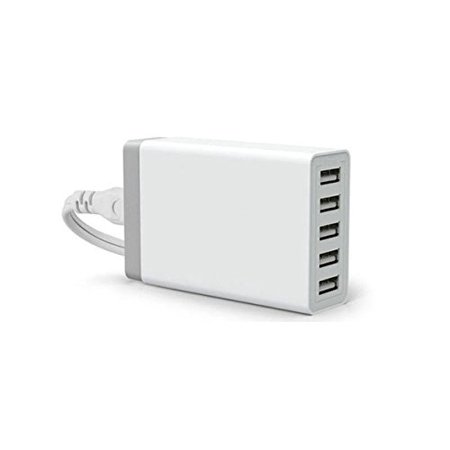 USB charger 5 Port 5V 8A universal mobile phone tablet white CE FCC ...