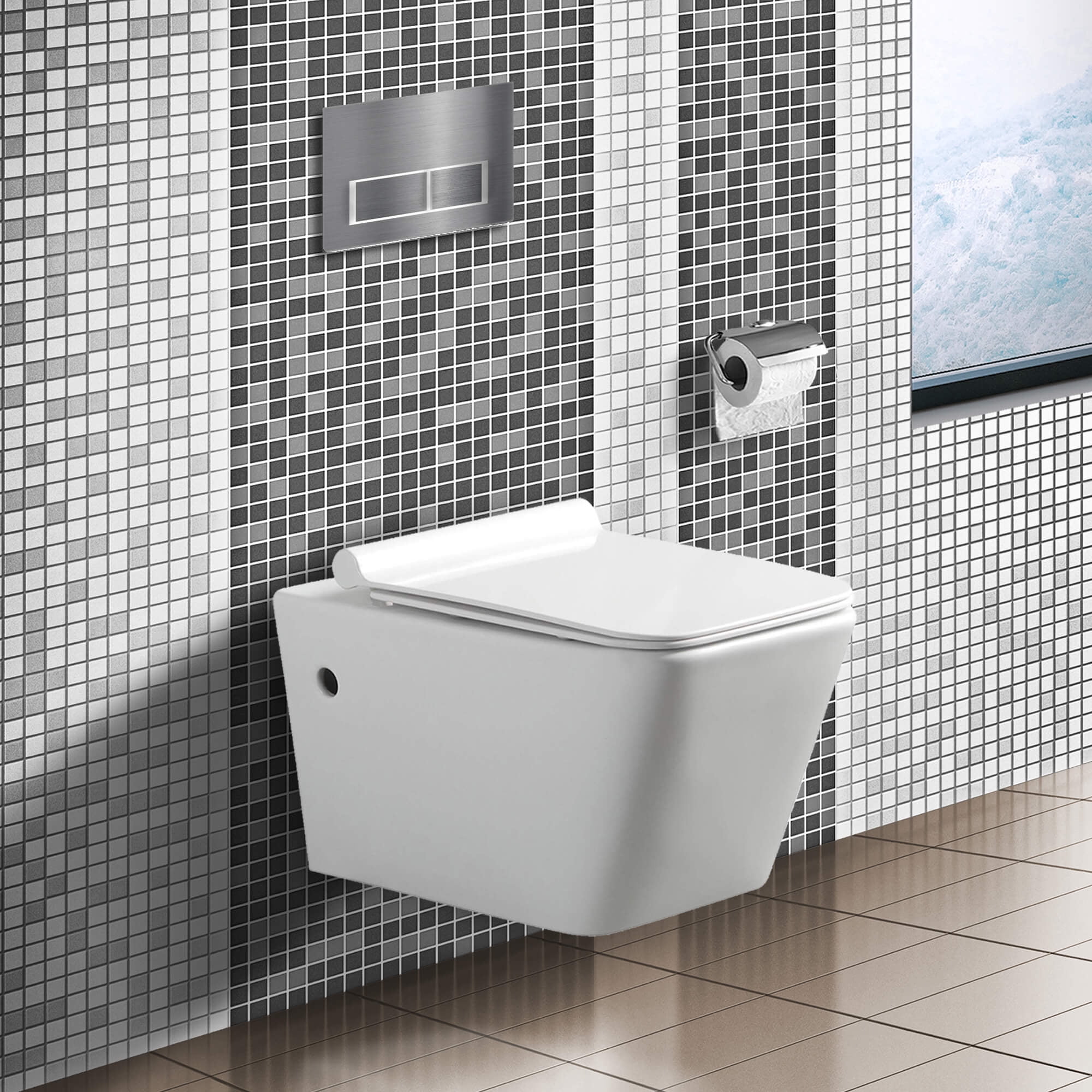 Madison In-Wall toilet Combo Set - 22" Toilet Bowl With Soft-Close Seat ...
