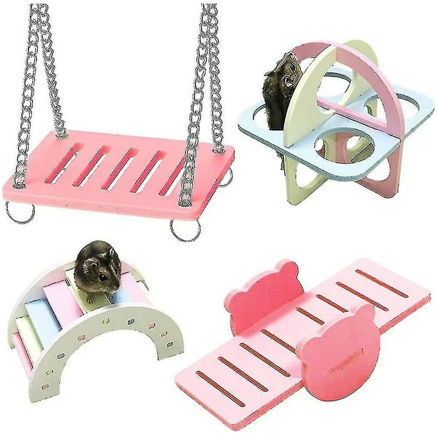 4pcs Lovely Hamster Play Toys Set, Colorful Hamster Toys, Rainbow ...