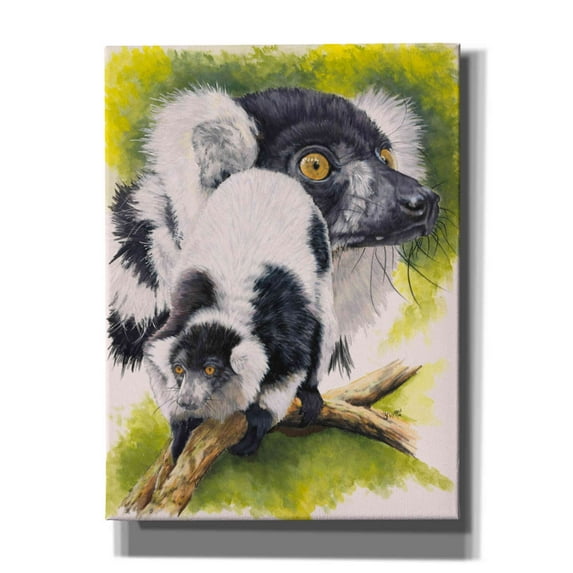 Epic Graffiti 'Black & White Lemur' by Barbara Keith, Canvas Wall Art ...