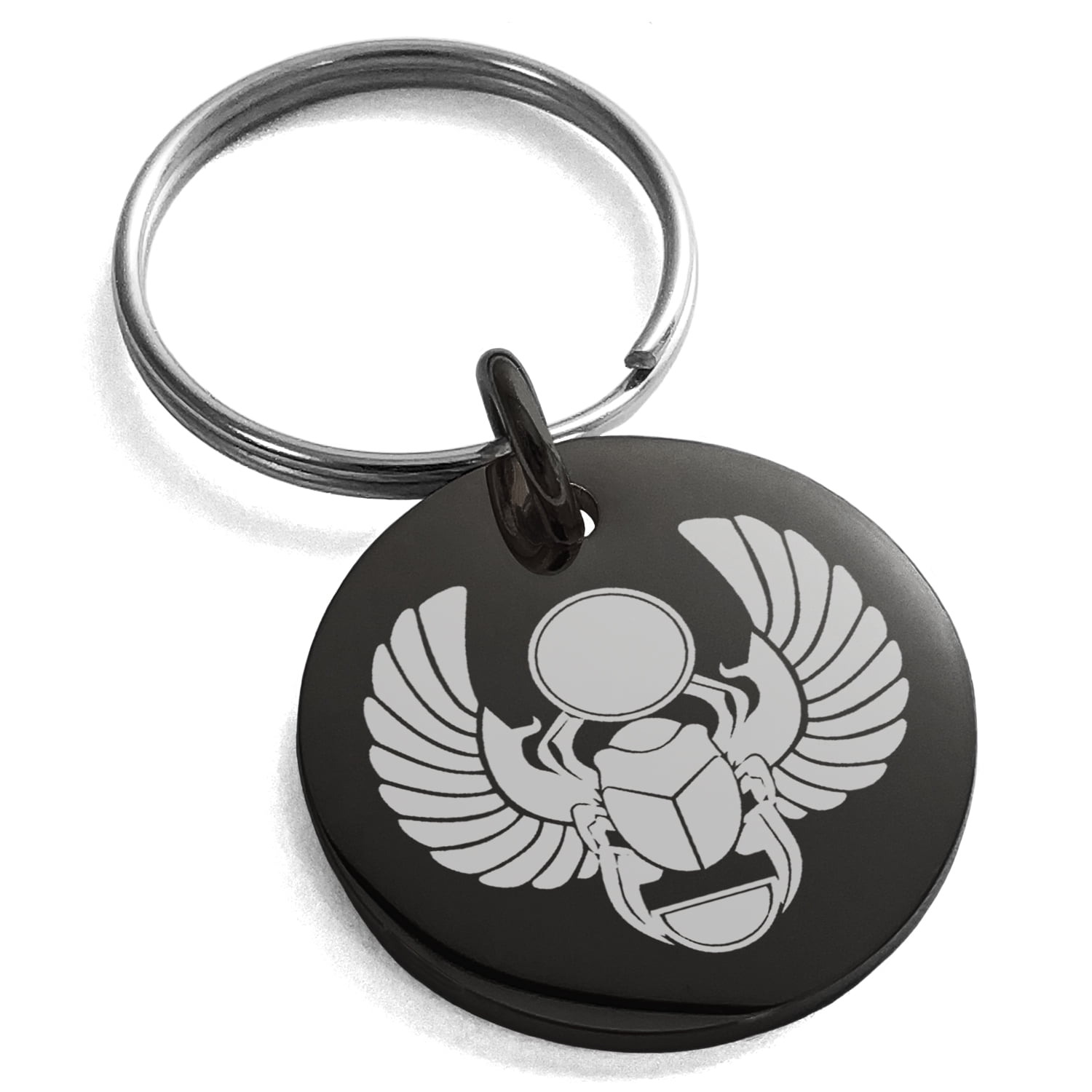 Stainless Steel Scarab Beetle Sacred Sun Engraved Small Medallion ...