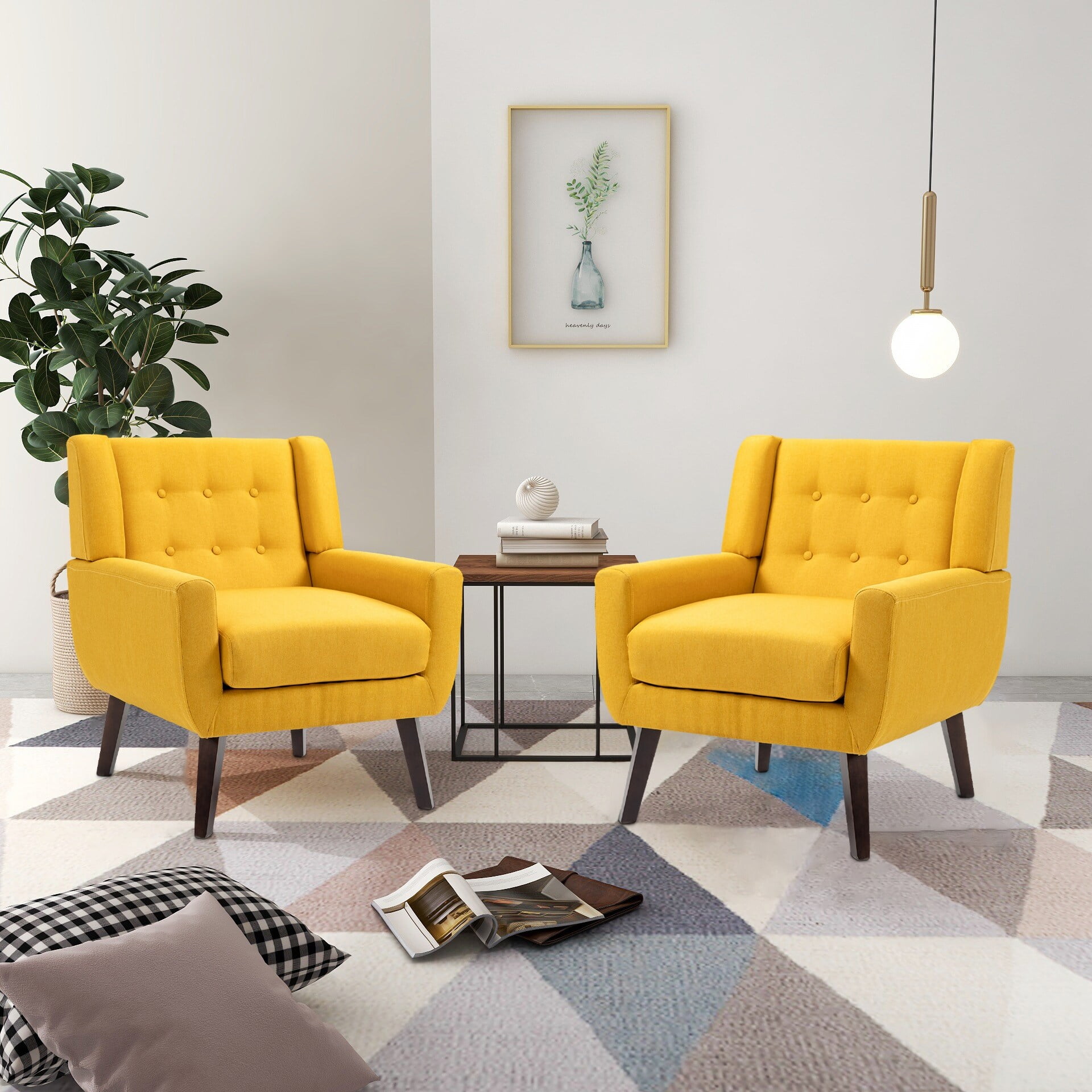 Daisy Cotton/ Linen Look Fabric Modern Accent Chair Armchair Accent ...