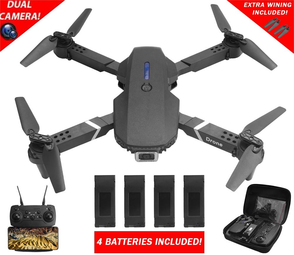 TASHHAR Drone with 4K HD Dual Camera WiFi Foldable RC Plane Quadcopter ...