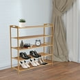 5-Tier Bamboo Shoe Rack, Brown (S-9032), 15-20 Pair Storage, Rustic ...