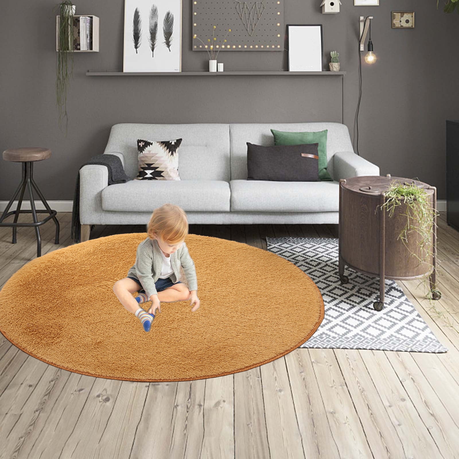 Click here for Dvkptbk Polyester Rug Round Short Hair Rug - 40in... prices
