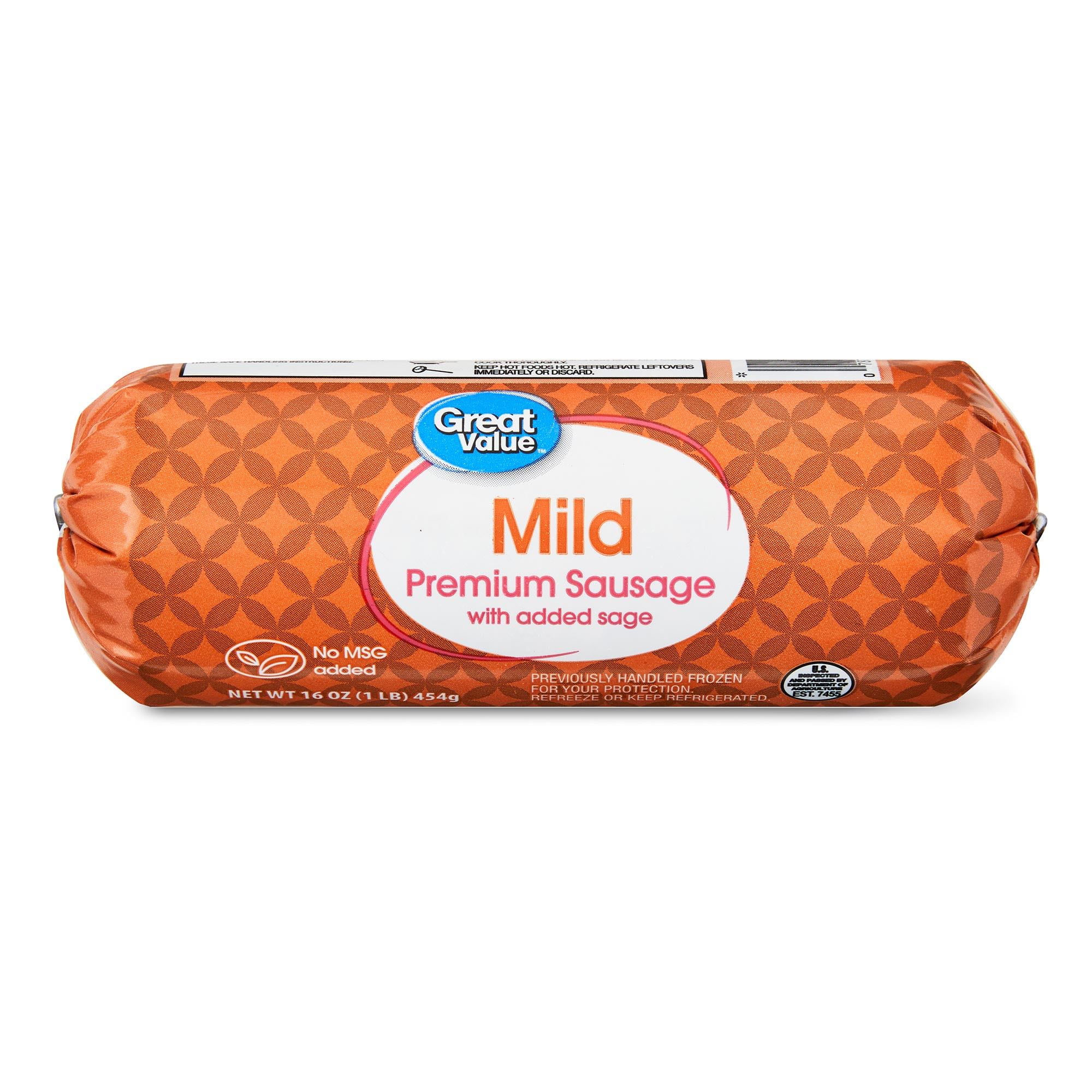 Great Value Mild Premium Sausage with Added Sage Roll, 16 oz – Walmart ...