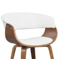 Free Shipping! Wood and White Faux Leather Mid-Century 18-Inch Seat ...