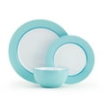 Pfaltzgraff Grayson Teal 12-Piece Dinnerware Set Stoneware Round in ...