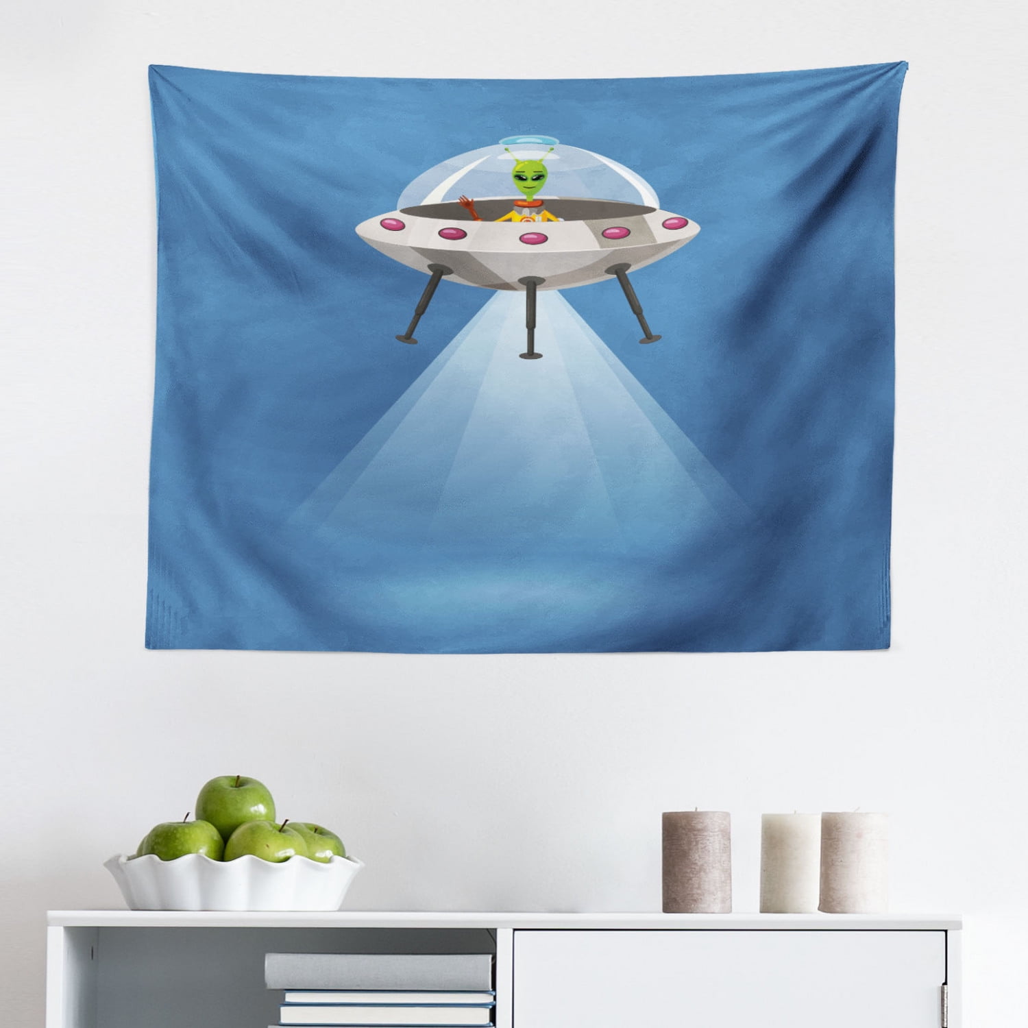 Alien Tapestry, Cosmic Space Background with Funny Character Outer ...