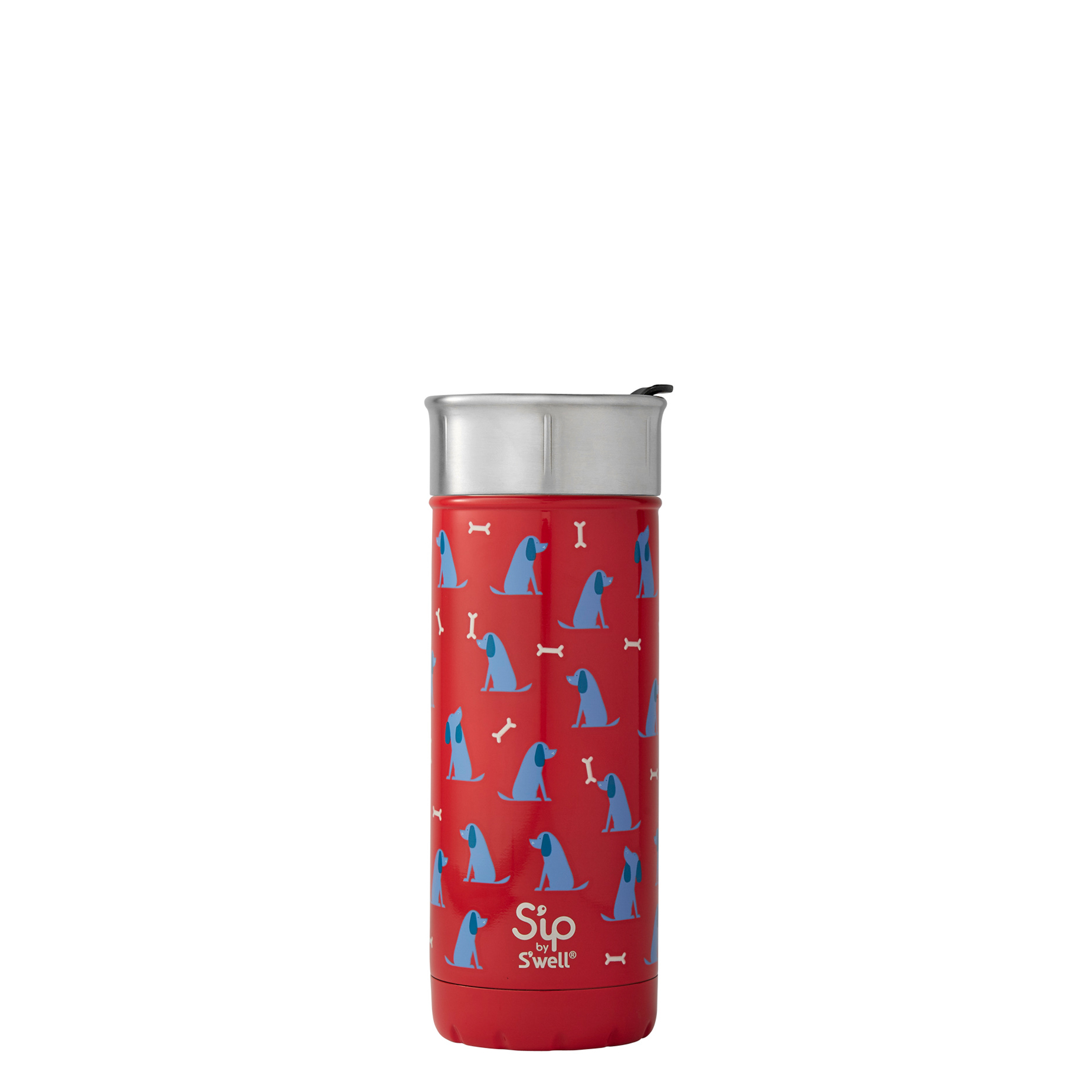 S'ip by S'well Vacuum Insulated Stainless Steel Travel Mug, Blue Dog ...