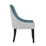 Home Square Fabric Upholstered Dining Chair in Blue and White - Set of ...