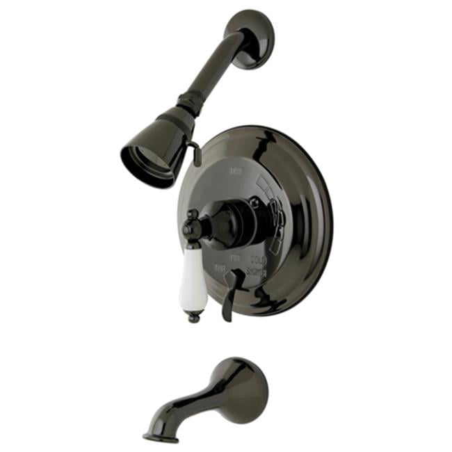 Water Onyx Pressure Balanced Tub & Shower Faucet with Porcelain Lever ...