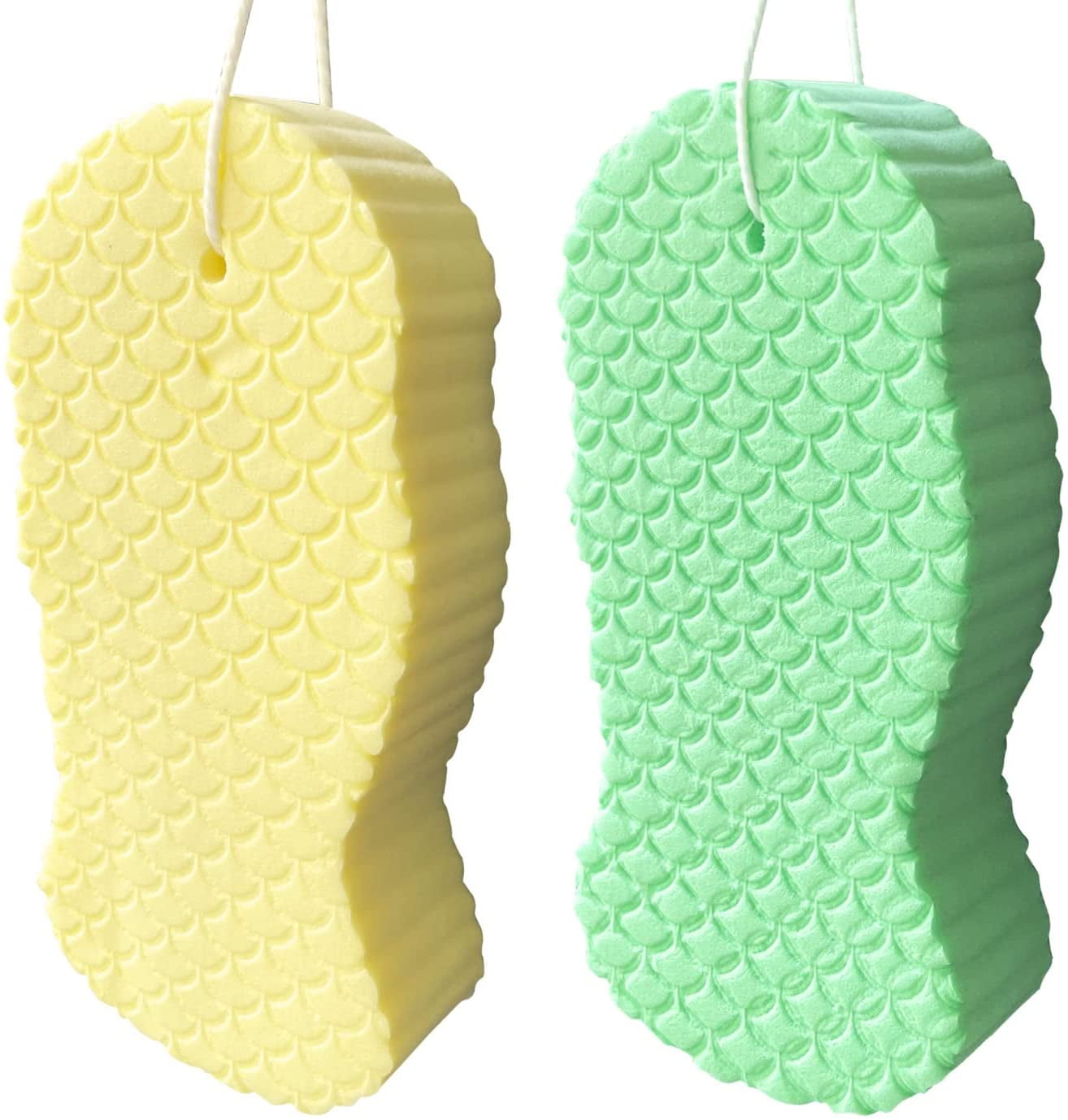 2 Pcs Soft 3D Bath Body Shower Sponge Soft Exfoliating Bath Sponge Skin ...