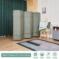 6 White Room Divider, 5.7 Foot Wooden Fiber Handmade Rattan Partition ...