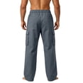 Ceisia Men Multi Pocket Cargo Pants Elastic Waist Button Closure Loose ...