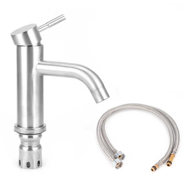 G1/2 Stainless Steel Faucet Round Handle Copper Hot and Cold Water Tap ...
