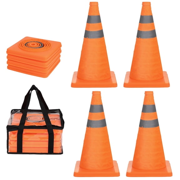 BENTISM Heavy Duty Plastic Traffic Safety Cones, 12 PCS Large Hazard 18 ...