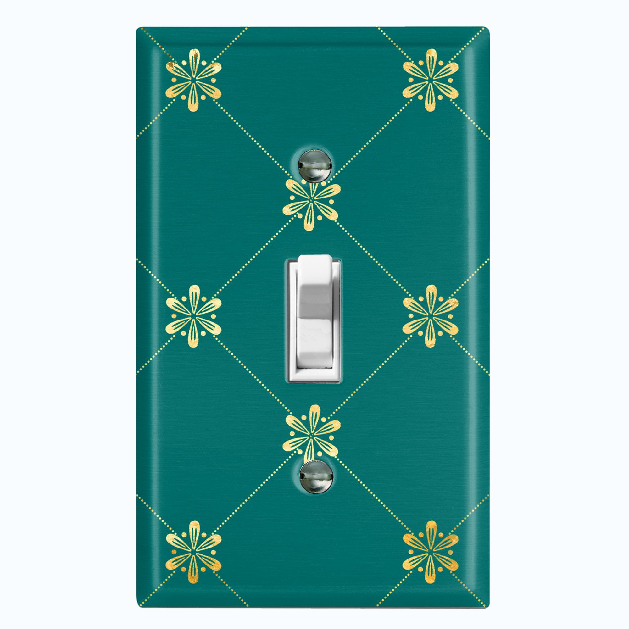 Metal Light Switch Plate Cover Elegant Green Yellow Diamond Cross ...