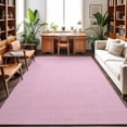 3x5 Pink Linen Texture Area Rug for Bedroom, Washable Non Slip Low Pile ...