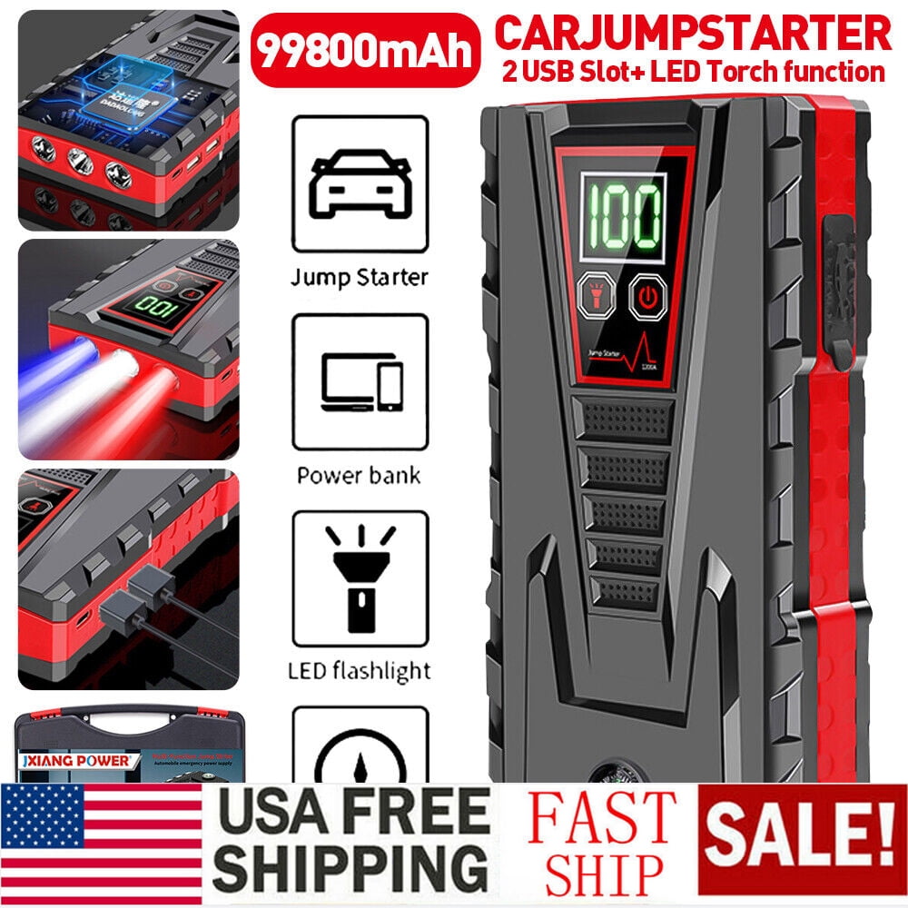 MDHAND 5000A Peak 12V 99800mAh Car Jump Starter Battery Booster Jumper Box Power Bank - Walmart.com