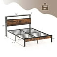 Costway Full Bed Frame with Storage Headboard Charging Station 18W USB ...