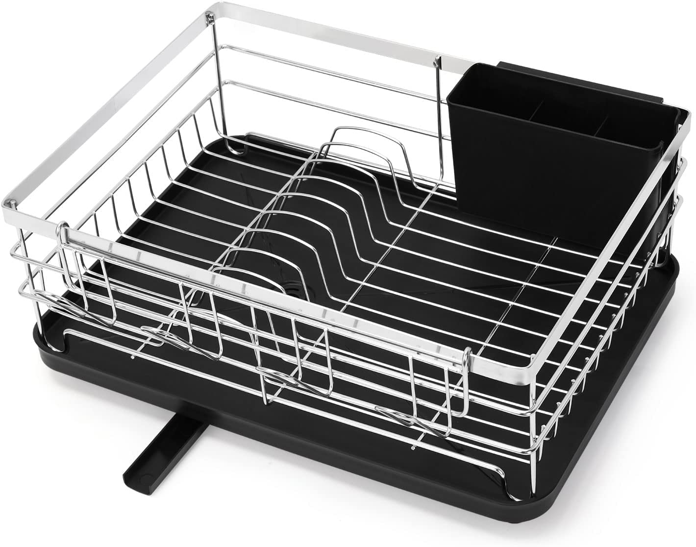 Countertop Dish Drying Rack, Stainless Steel Dish Drainer with Utensil ...