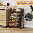 5-Tier Rolling Kitchen Cart with Drawers - Kitchen Storage Cart on ...