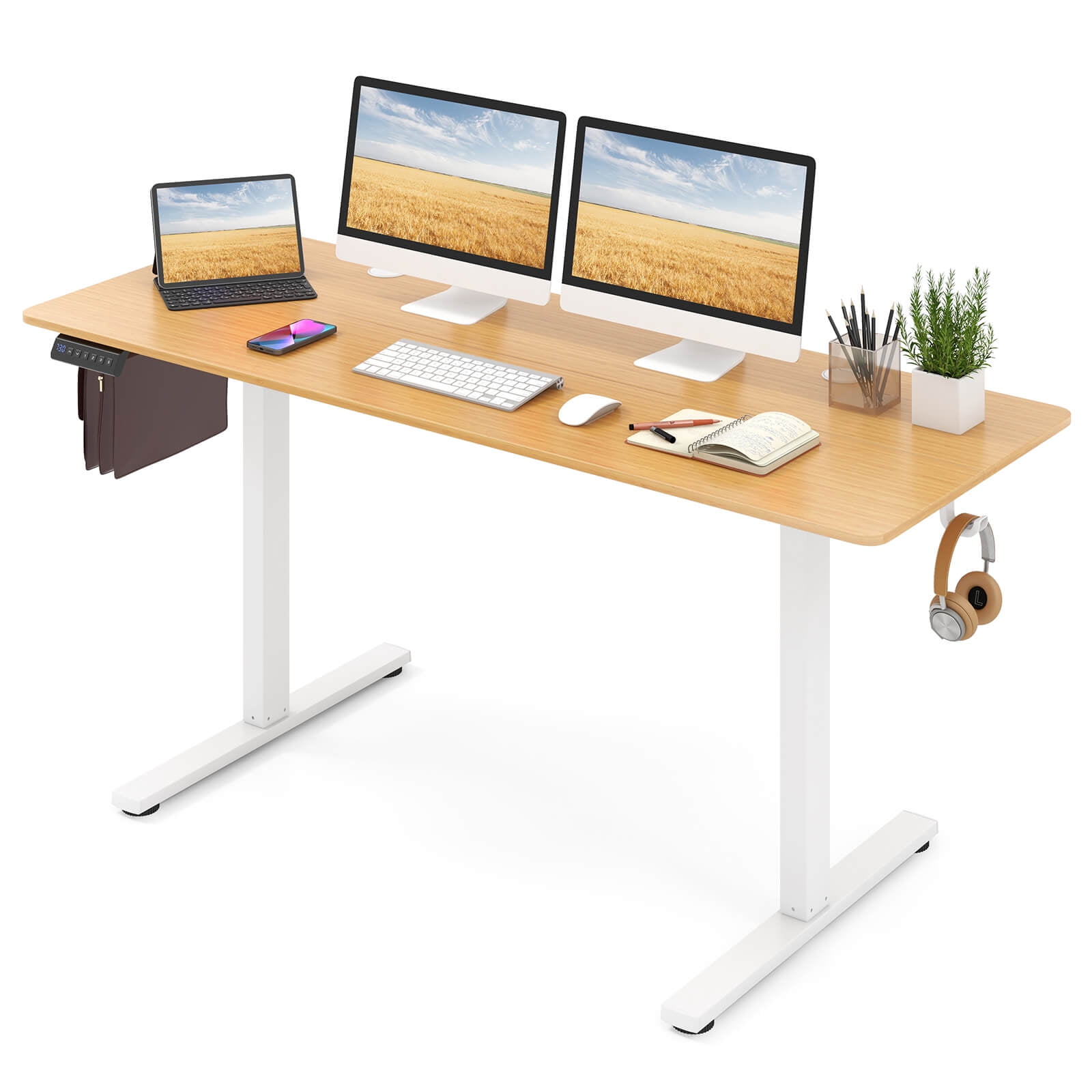 Click here for Costway 63 X 24 Inch Sit Stand Desk Height Adjusta... prices
