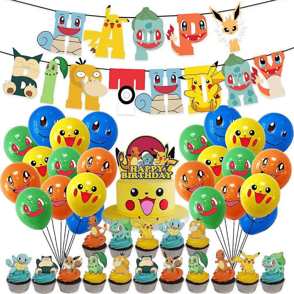 Click here for Pokemon Birthday Party Banner Decoration Cake Topp... prices