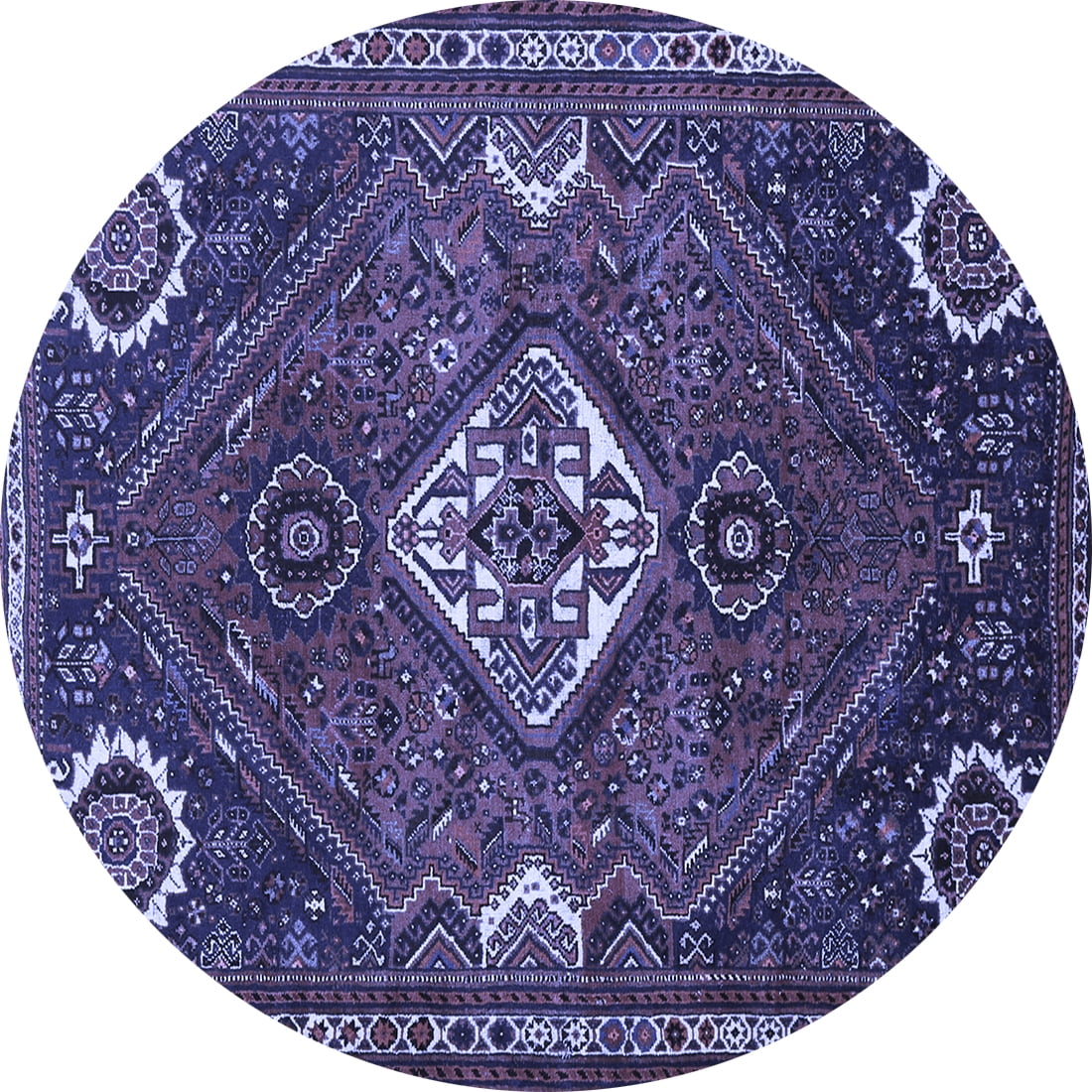 Ahgly Company Indoor Round Persian Blue Traditional Area Rugs, 8' Round ...