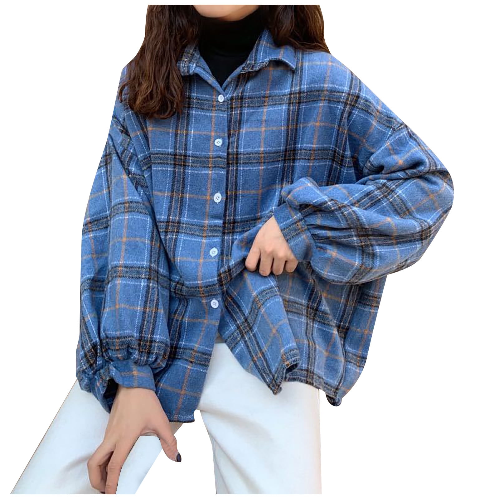 Click here for Unbranded Womens Casual Plaid Long Sleeve Shirt Fa... prices