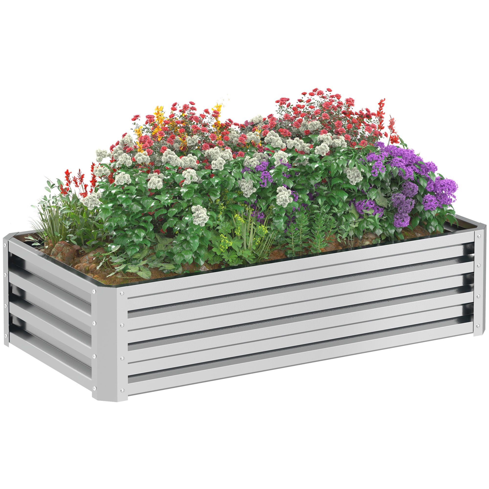 Click here for Outsunny 4 X 2 X 1 Raised Garden Bed  Galvanized P... prices
