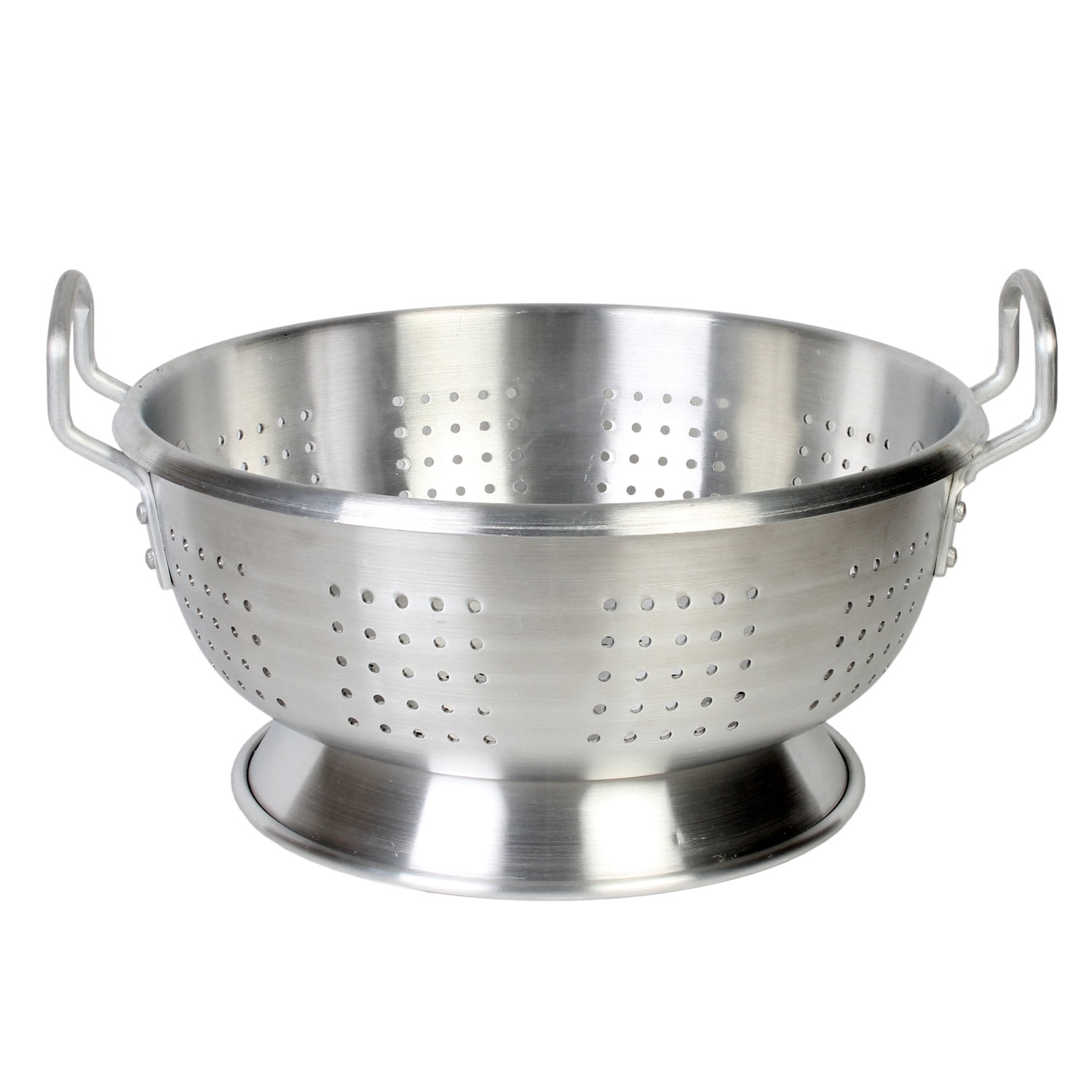 Excellante 12 quart Aluminum colander with base and handle, heavy duty ...