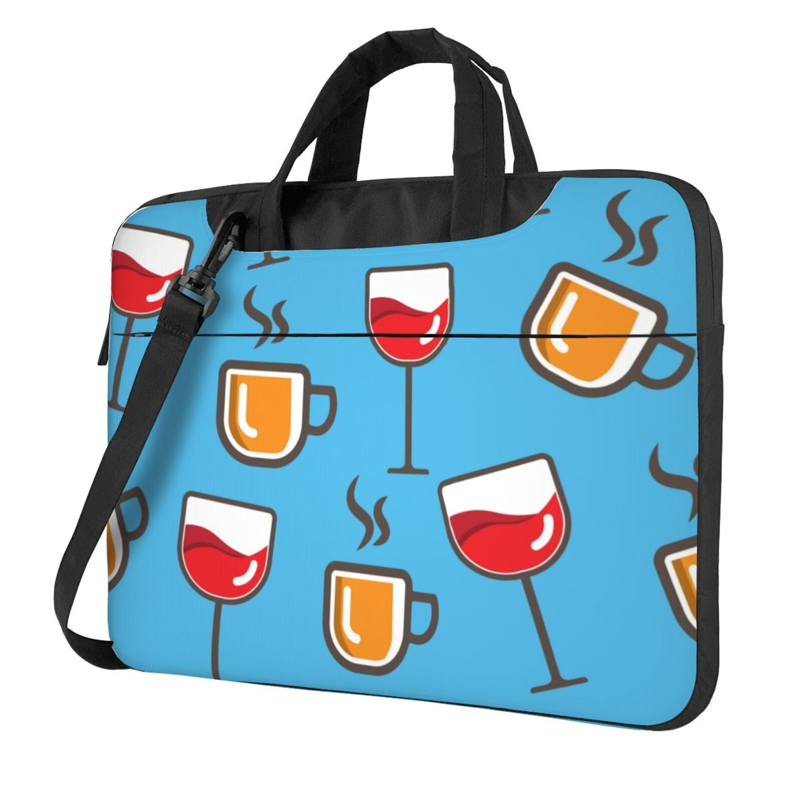 Shaky Wine Glass Print Laptop Bag, 14 inch Laptop or Tablet, Business ...