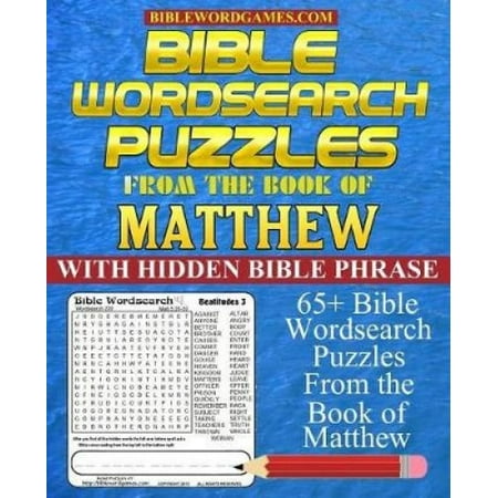 Bible Wordsearch Puzzles from the Book of Matthew: 65+ Bible Word ...