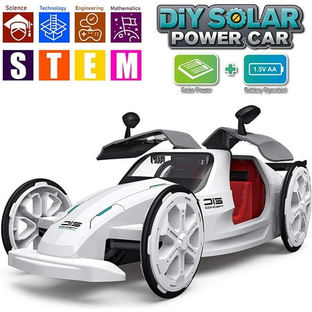 Amerteer 2 in 1 DIY Solar and Battery Powered Sports Toy Car , Science ...