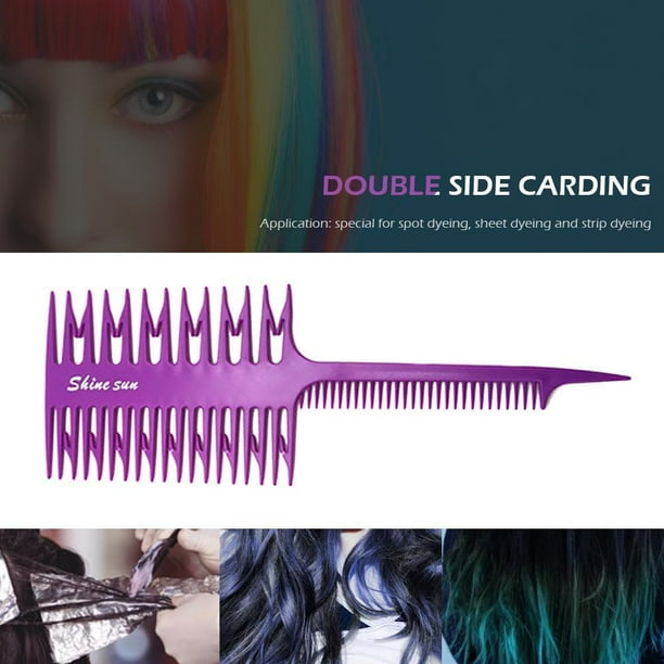 Butwevi Double Sided Big Tooth Comb Fish Bone Shape Hair Dyeing ...