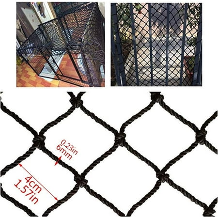 Outdoor Safety Net Retro Ceiling Mesh Black Nylon Rope Net Animal ...