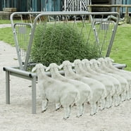 4 Pack of Aluminum 30" Long by 40" Tall Sheep & Goat Slant Bar Feeding ...