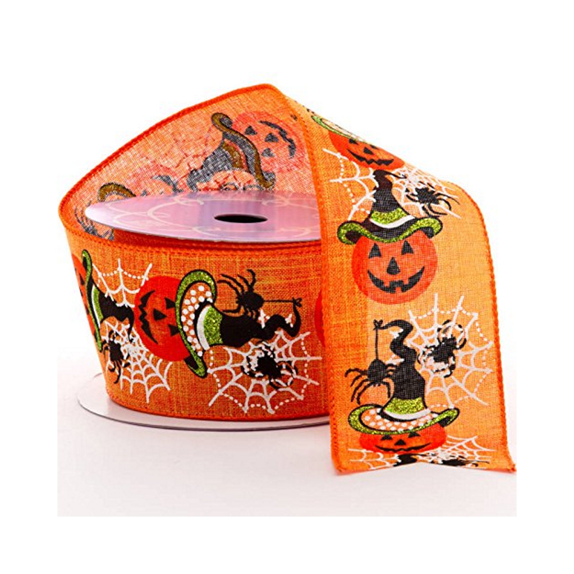 Halloween Themed Fabric Wired Ribbon - 2 1/2 Inches Wide X 10 Yards ...