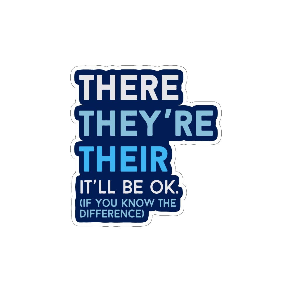 There, They're, Their Vinyl Sticker Decal (4" x 3.75") | Peel & Stick ...