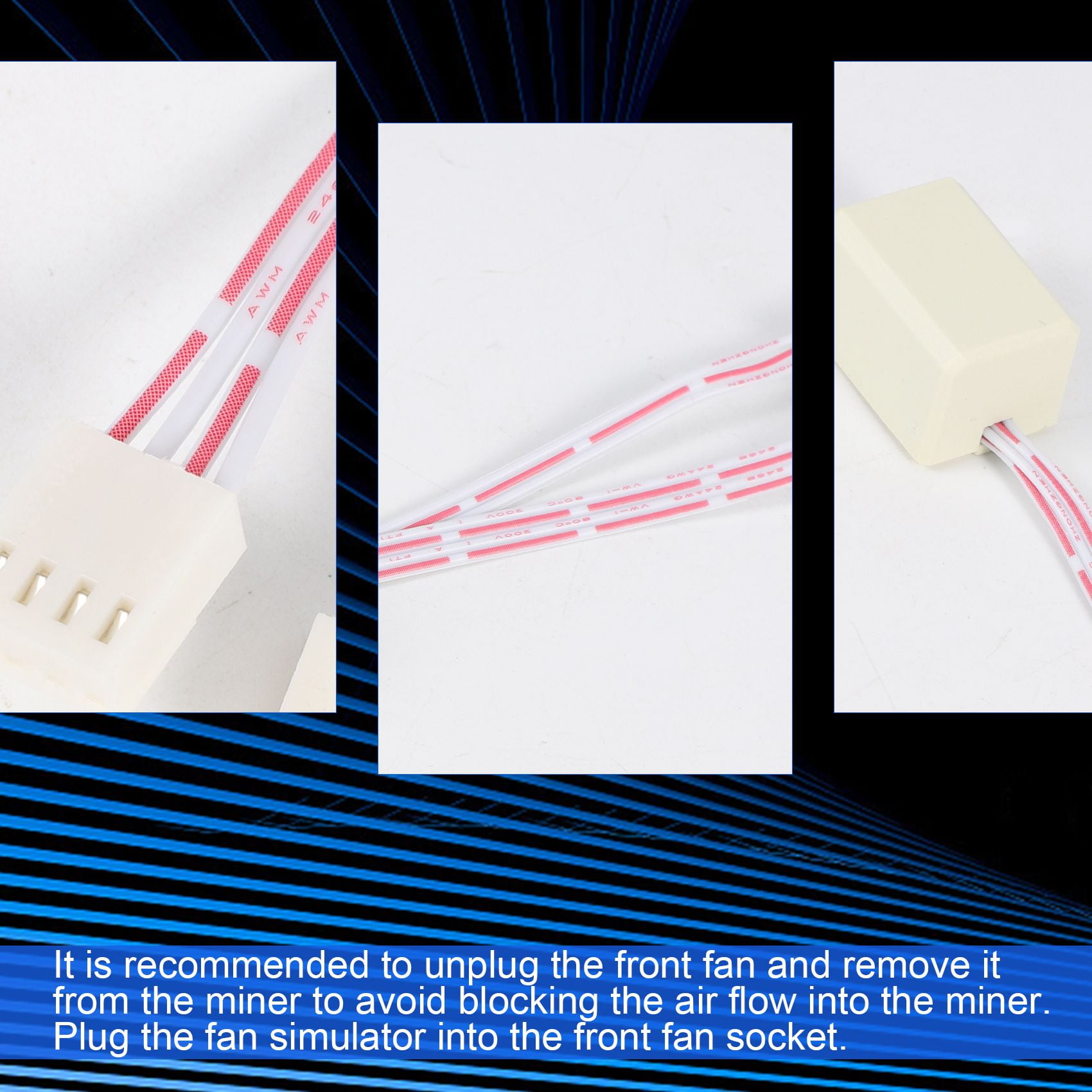 Buy Fan Simulator with Dual Plugs for Bitmain Antminer Miners L3 D3 S7 ...