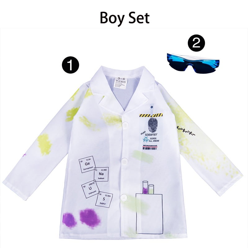 Auténtico Conjunto De Disfraz De Científico Loco Para Niños De ...