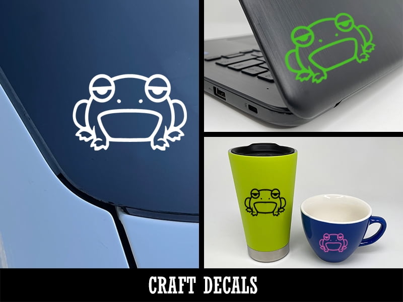 Unamused and Grumpy Frog Craft Vinyl Indoor Outdoor Decal Sticker ...