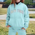 AWZXDE Girls Letter Print Tracksuit Warm Winter Outfit With Zippered ...