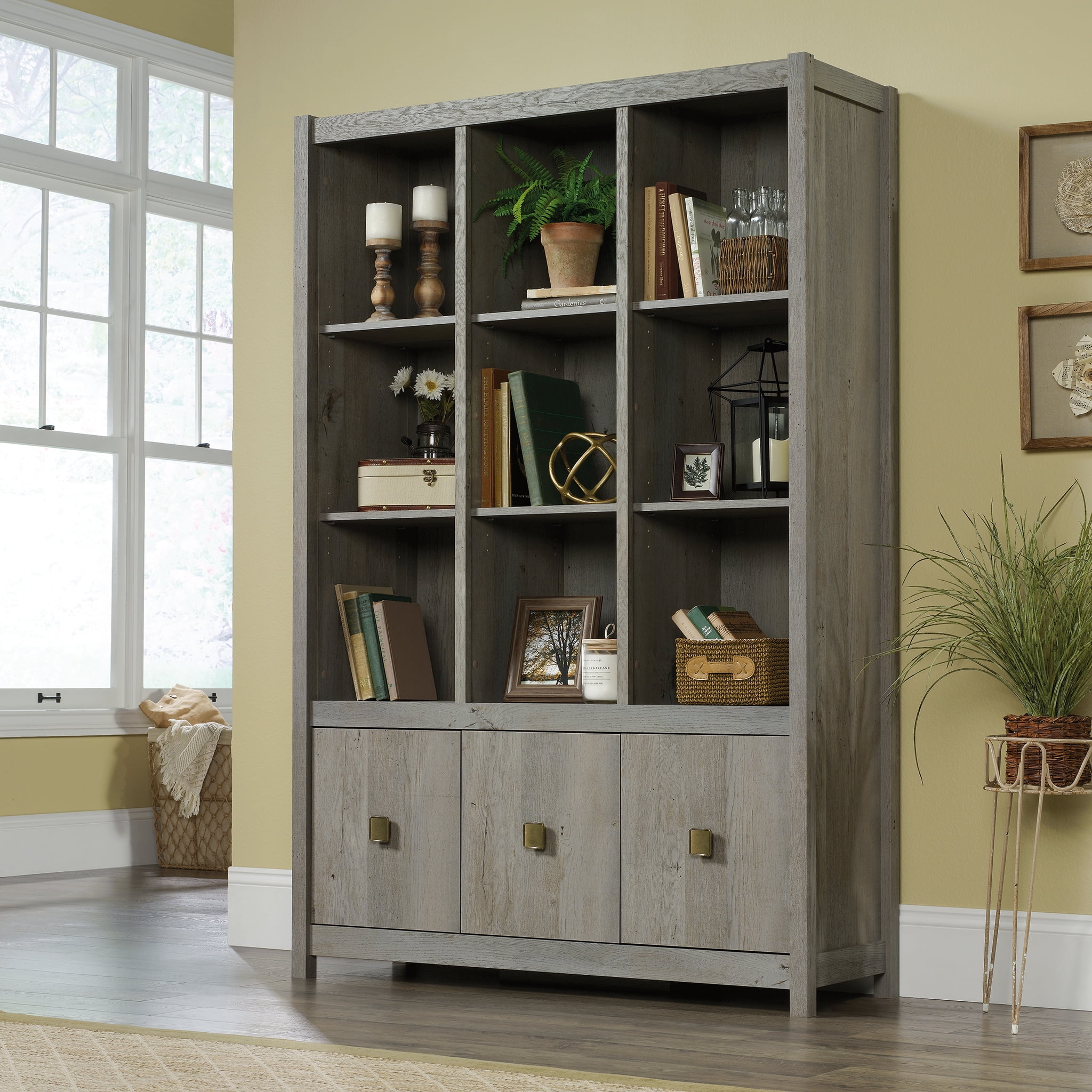 Sauder Cannery Bridge Storage Bookcase Wall, Mystic Oak Finish ...