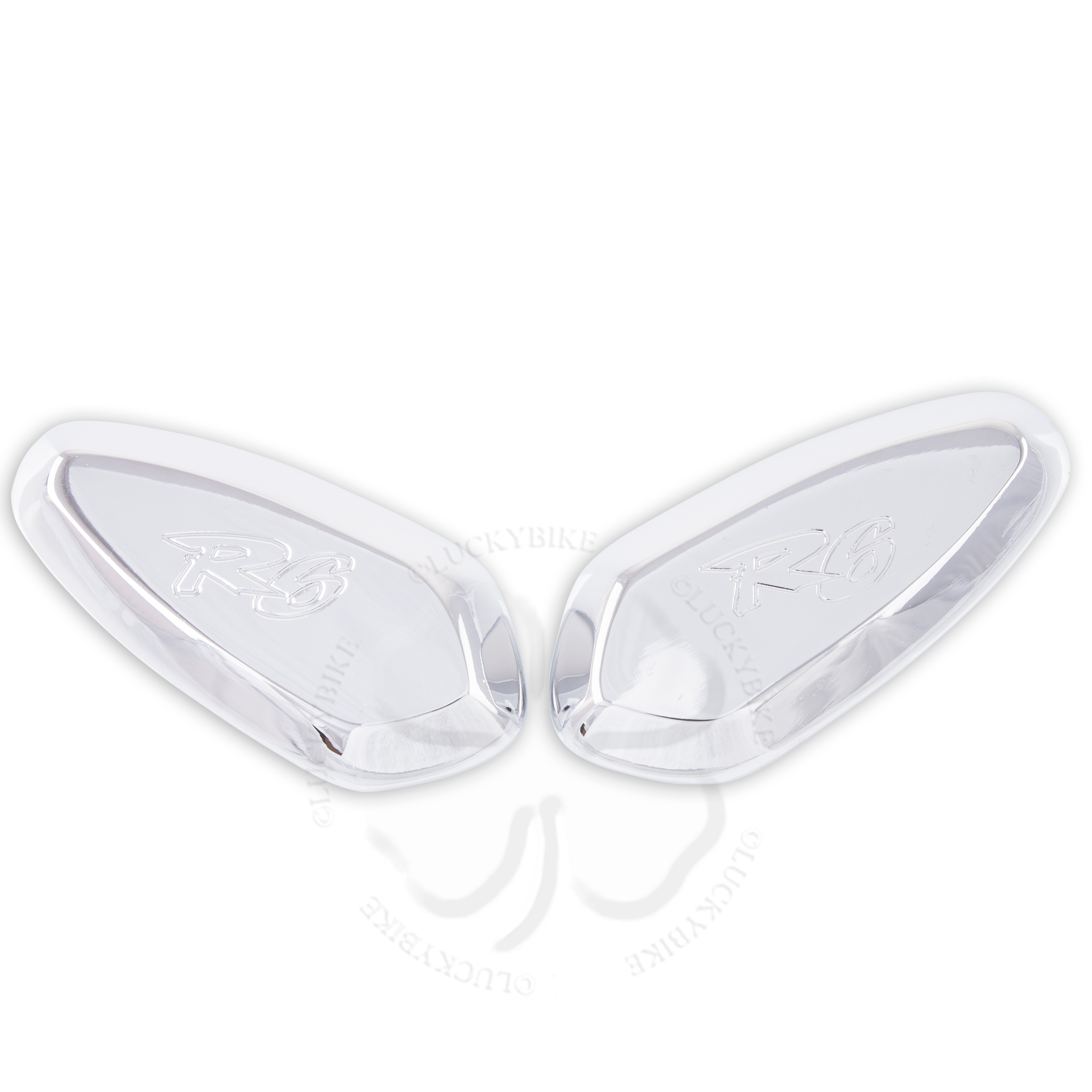 Chrome CNC Motorcycle Mirror Block Off Base Plates Yamaha YZF R6S R6 ...