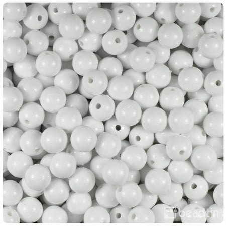 BeadTin White Opaque 8mm Round Craft Beads (300pcs) - Walmart.com