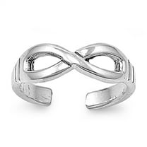 Flower Infinity Knot .925 Sterling Silver Toe Ring Jewelry Female Unisex - Walmart.com